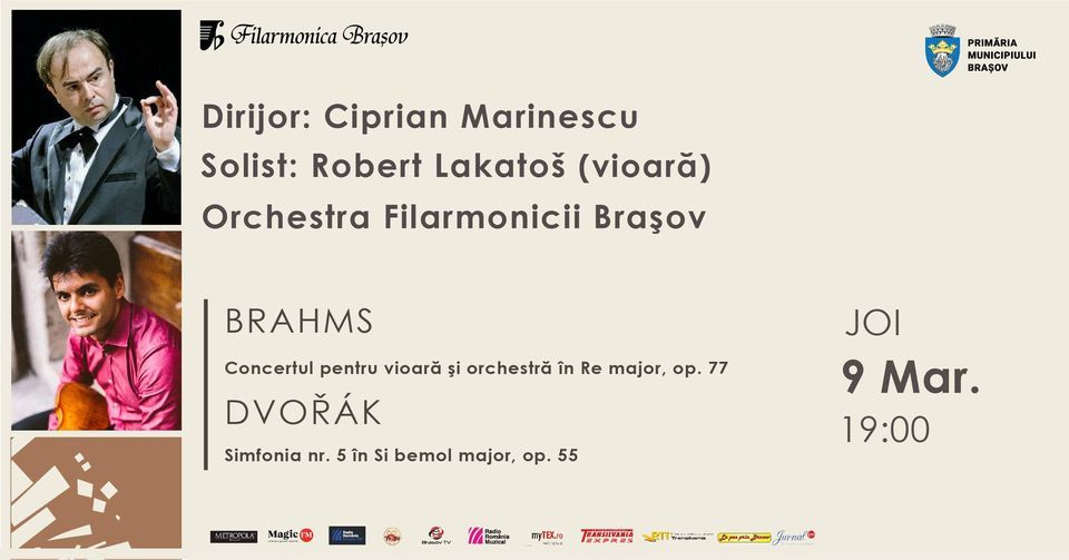 Ciprian Marinescu și Robert Lakatoš în concert simfonic - Concerte - Brasov, Romania